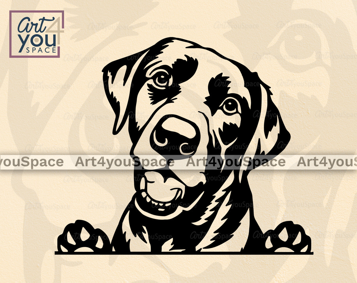 Buy Black Labrador Retriever peeking SVG, DXF, PNG – Art4youSpace