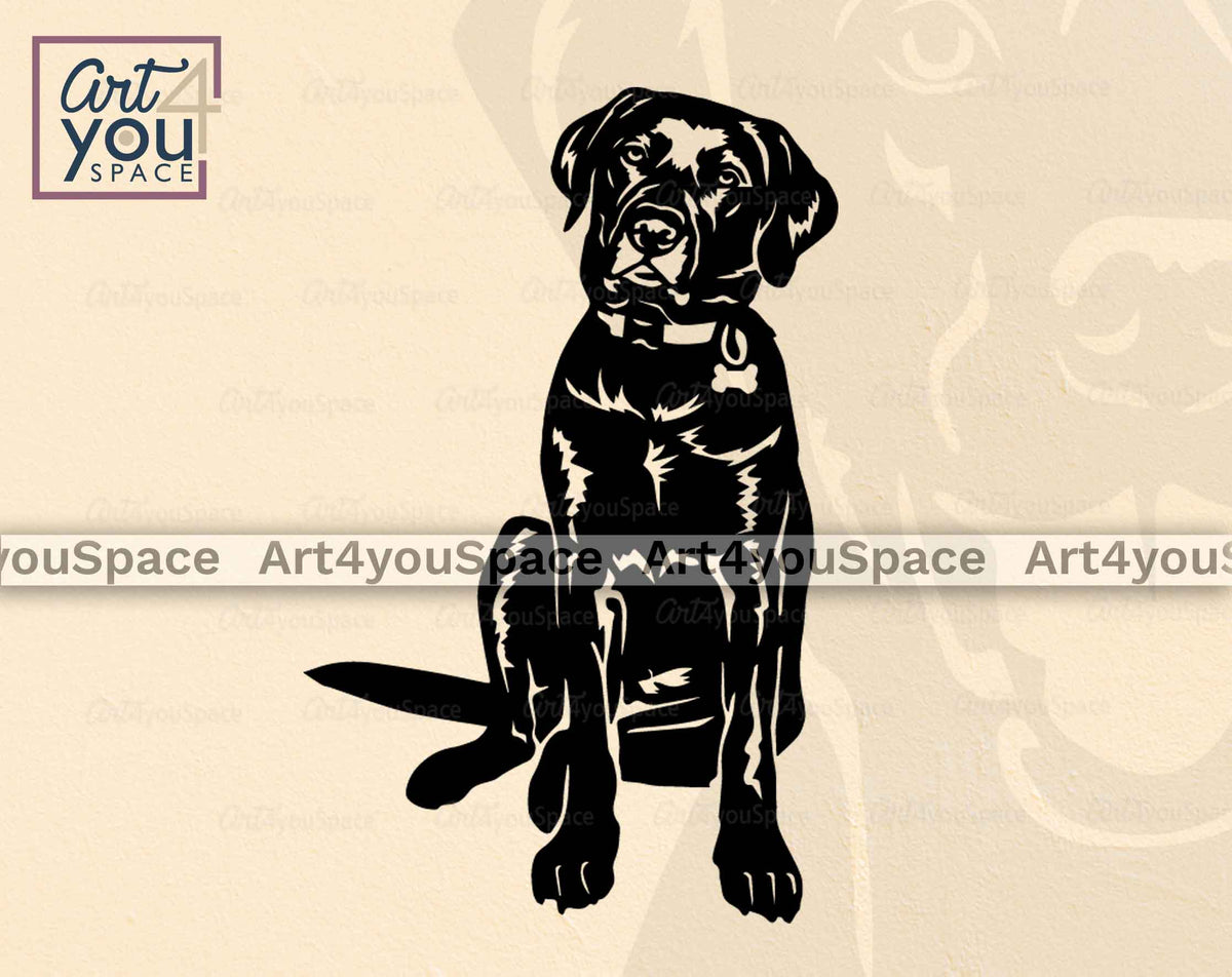Buy Labrador in a sitting pose SVG, DXF, PNG – Art4youSpace