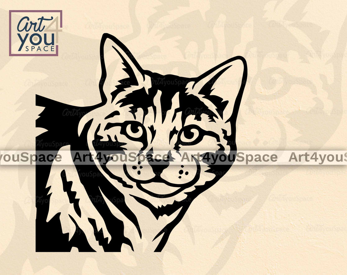 Buy Walking Tabby Cat SVG, DXF, PNG – Art4youSpace