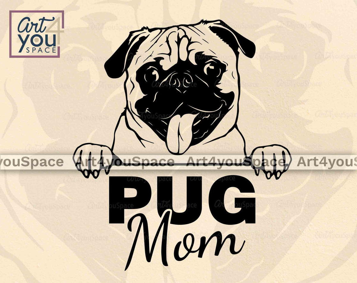 Buy Funny Pug Mom And Pug Dad SVG, DXF, PNG – Art4youSpace