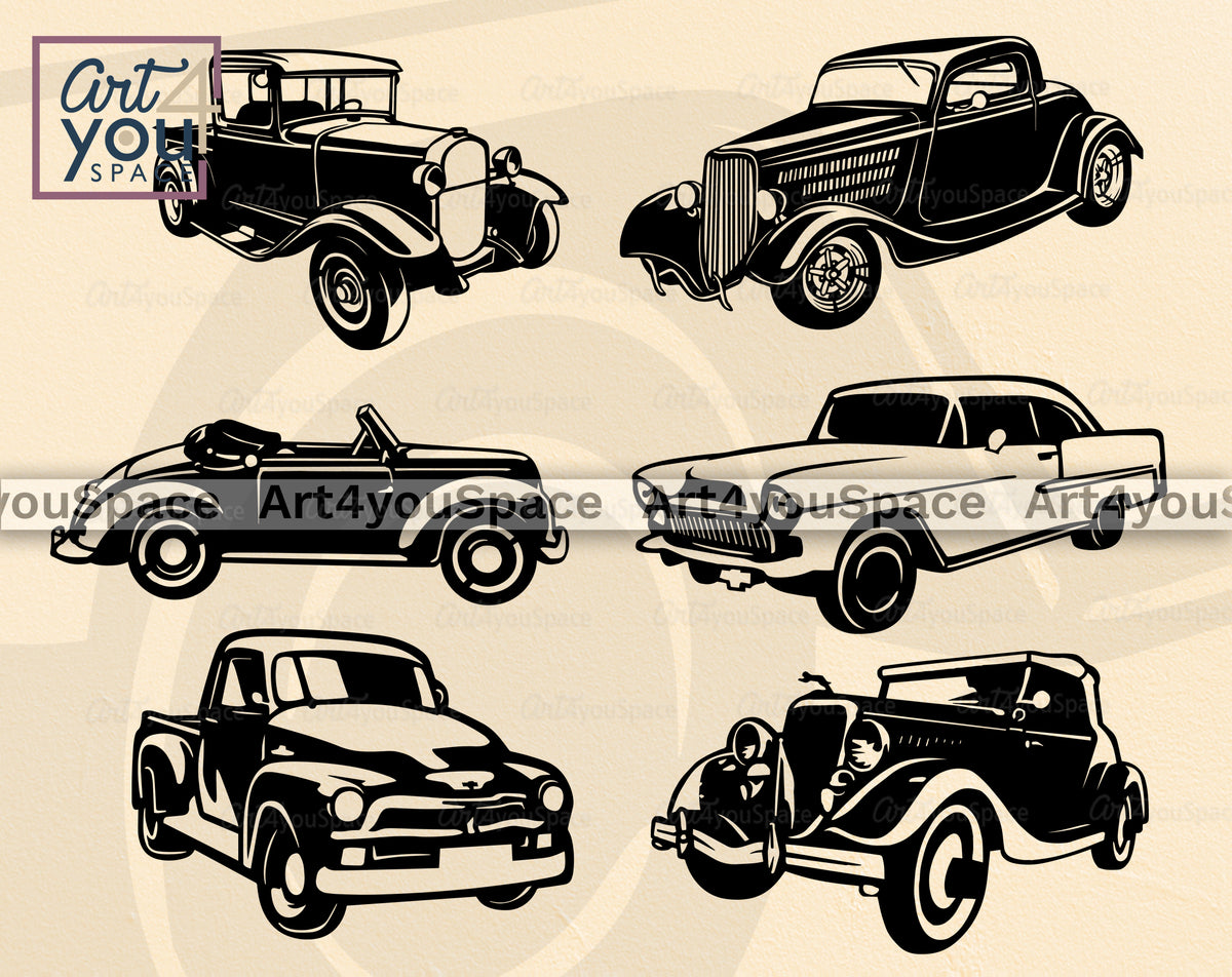 Buy Old Car SVG, DXF, PNG – Art4youSpace