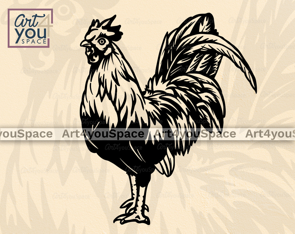 Buy Rooster SVG, DXF, PNG – Art4youSpace