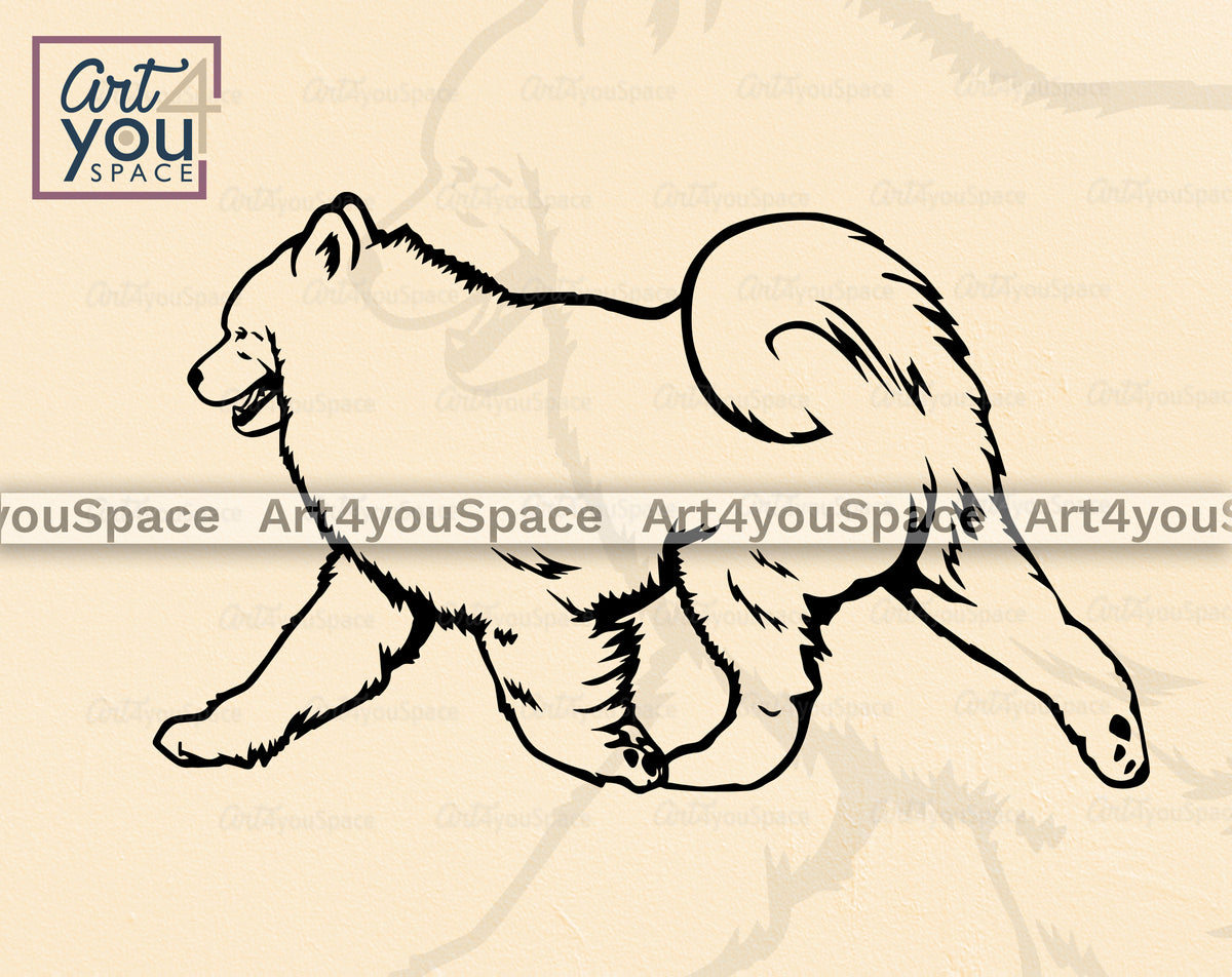 Buy Samoyed Dog Running SVG, DXF, PNG – Art4youSpace