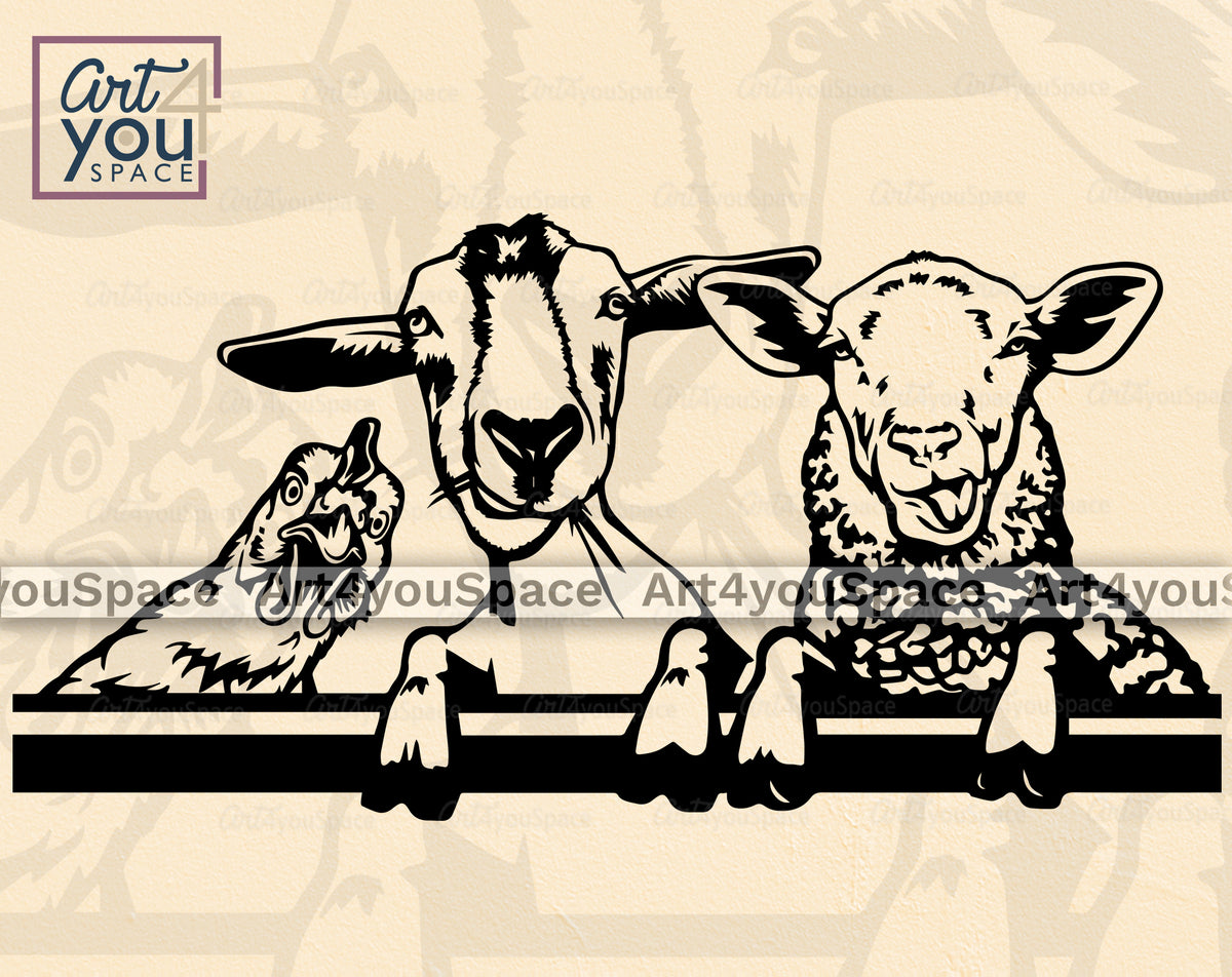 Buy Goat, Chicken, Sheep SVG, DXF, PNG – Art4youSpace