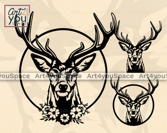 Buy Stag Head Svg SVG, DXF, PNG – Art4youSpace