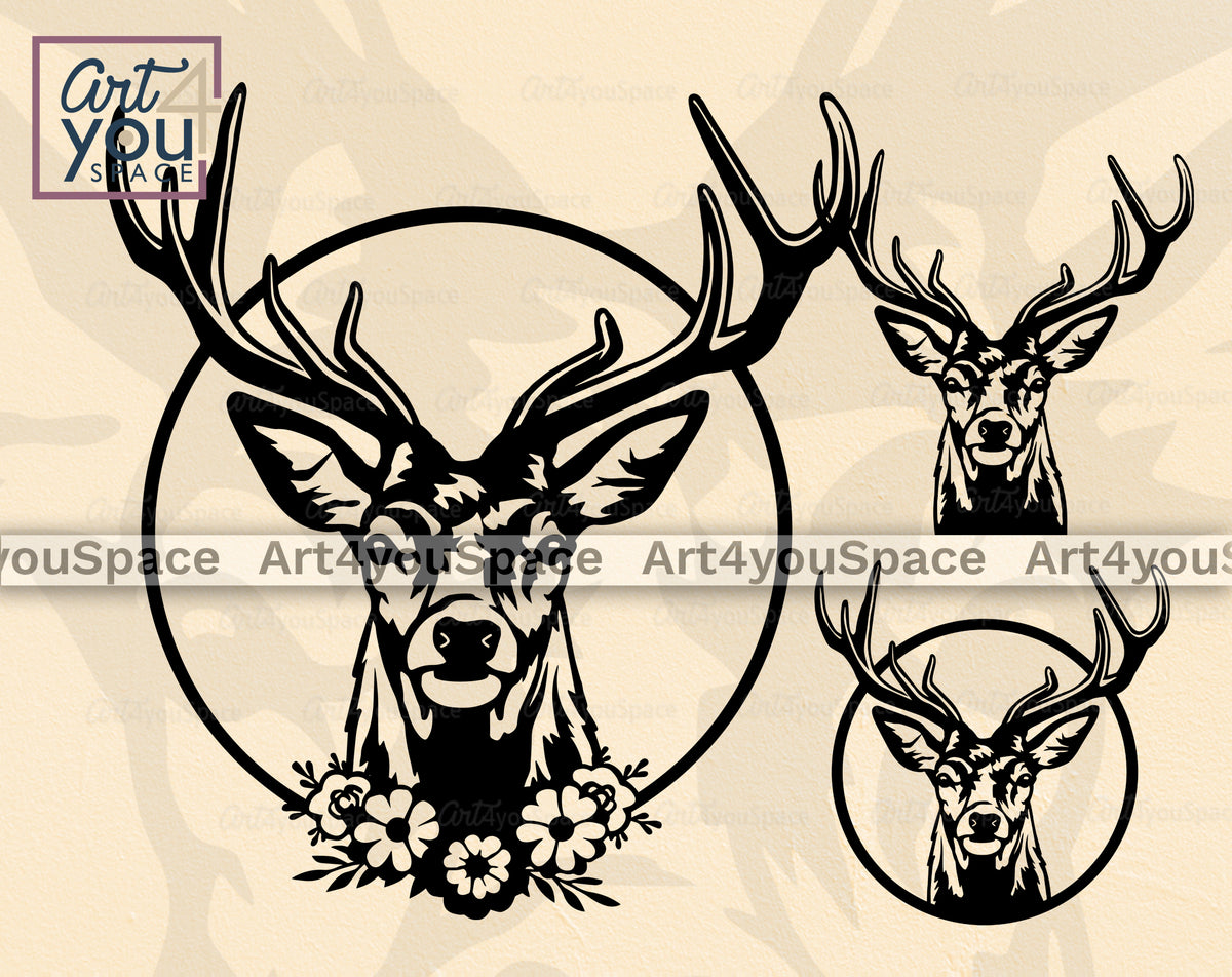 Buy Stag Head Svg SVG, DXF, PNG – Art4youSpace