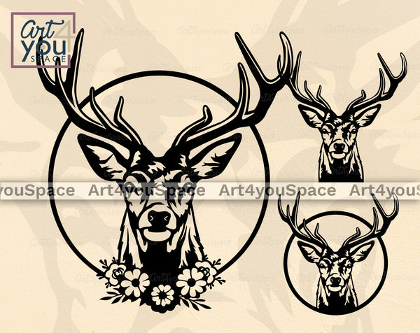 Buy Stag Head Svg SVG, DXF, PNG – Art4youSpace