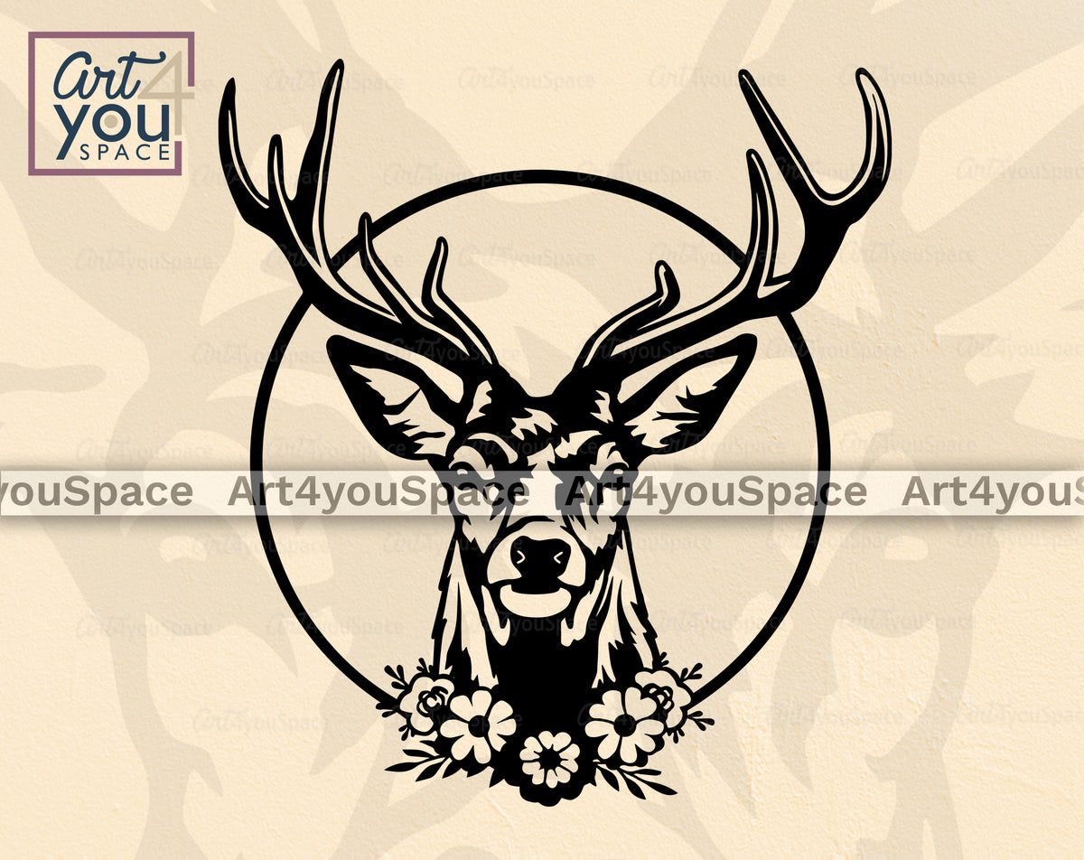 Buy Stag Head Svg SVG, DXF, PNG – Art4youSpace