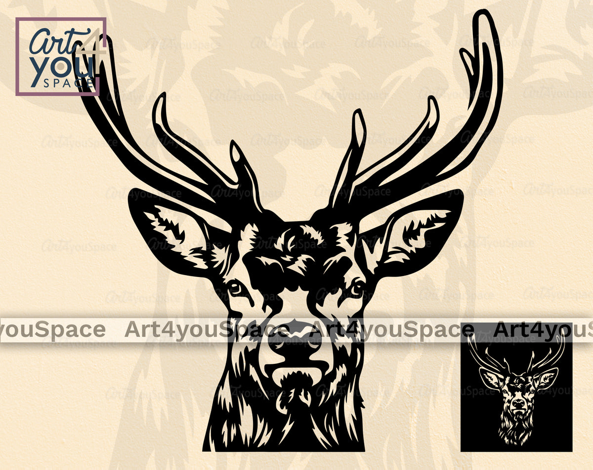 Buy Stag Illustration SVG, DXF, PNG – Art4youSpace