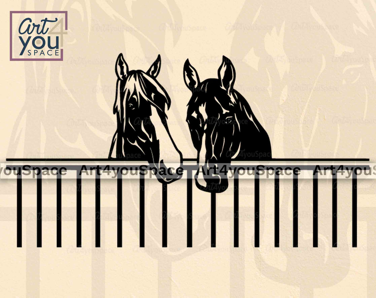 Buy Two Horses SVG, DXF, PNG – Art4youSpace