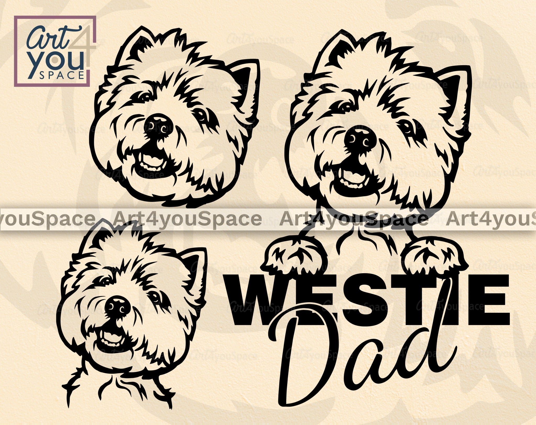 westie dog clipart