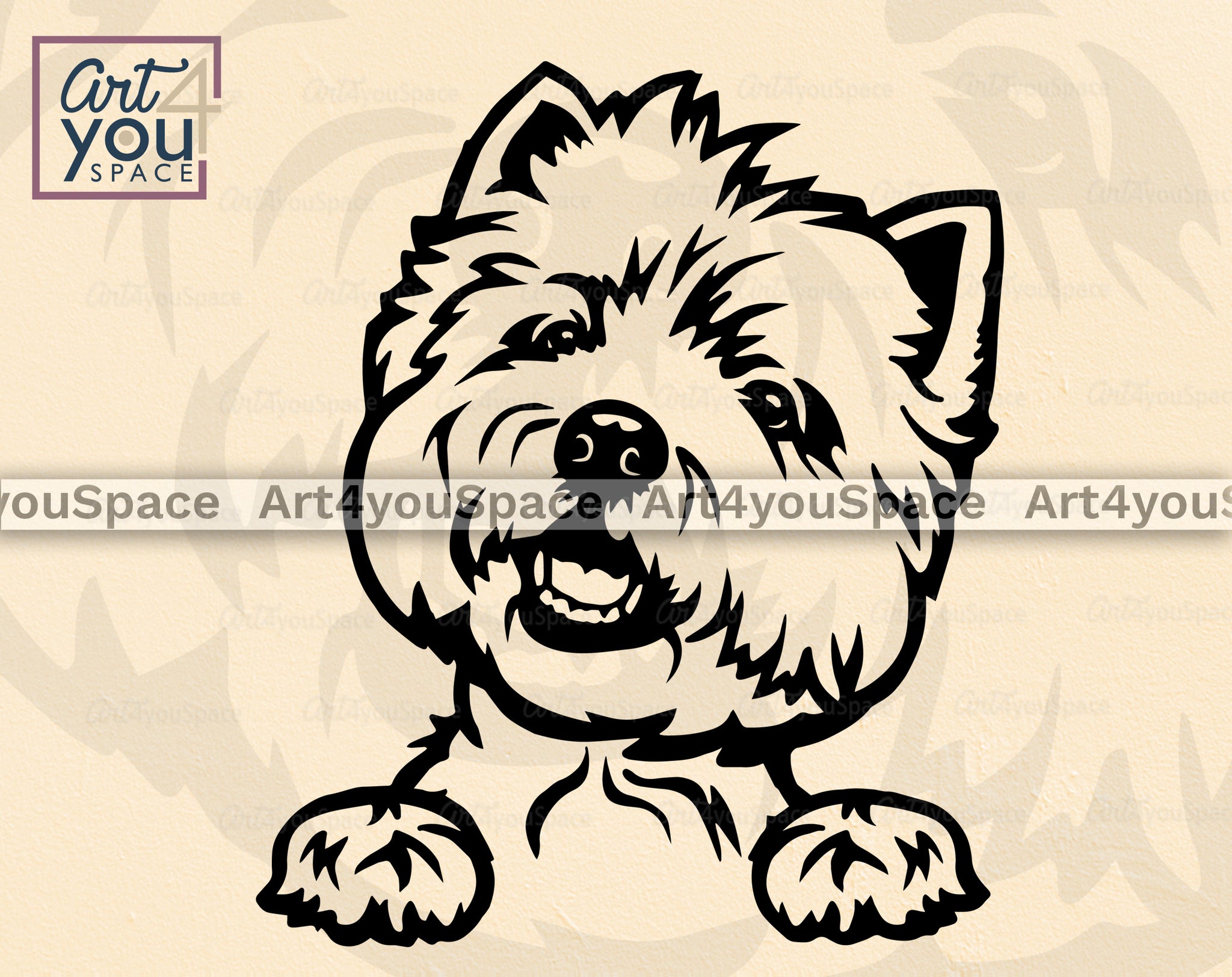 westie drawing outline